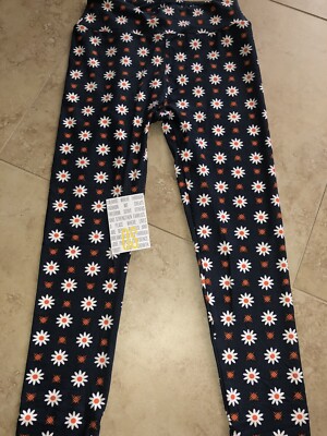LulaRoe OS Daisy Like Leggings - Slate Blue Background - NWT | eBay