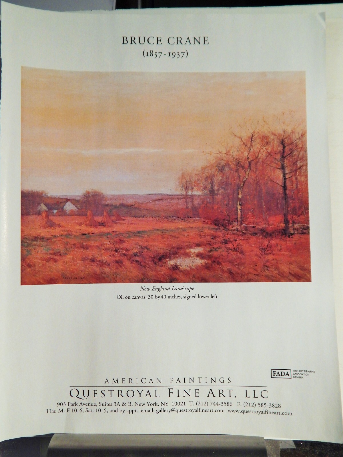 BRUCE CRANE / KENNETH M ADAMS ART PIECES ORIG VTG 2003-2 ADVERTISEMENT ...