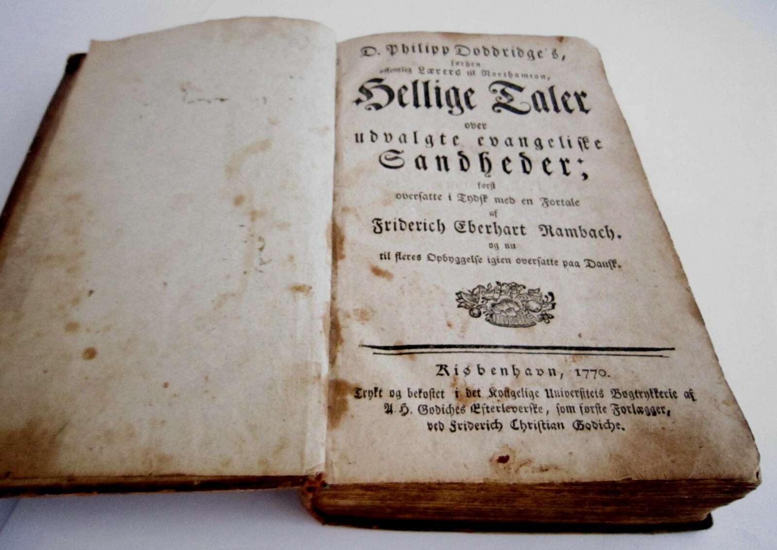 RARE 1770 Book By Danish Playwright PEDER ROSENSTAND-GOISKE "Sellige ...