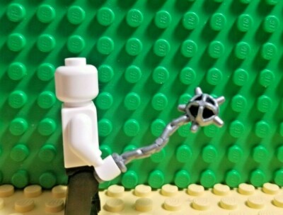 New! Lego Minifigure Pearl Gray Flail Mace Castle Kingdoms Weapon Mid ...