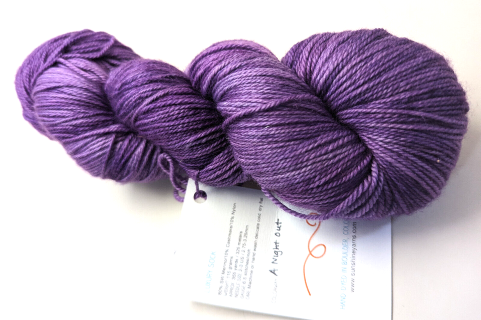 Single Hank Sunshine Yarns Luxury Sock 80% Merino/ 10% Cashmere/ 10% ...
