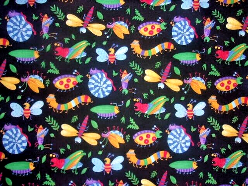 ROBIN RODERICK WHIMSICAL CRITTERS & CREATURES COTTON FABRIC 21" X 44 ...