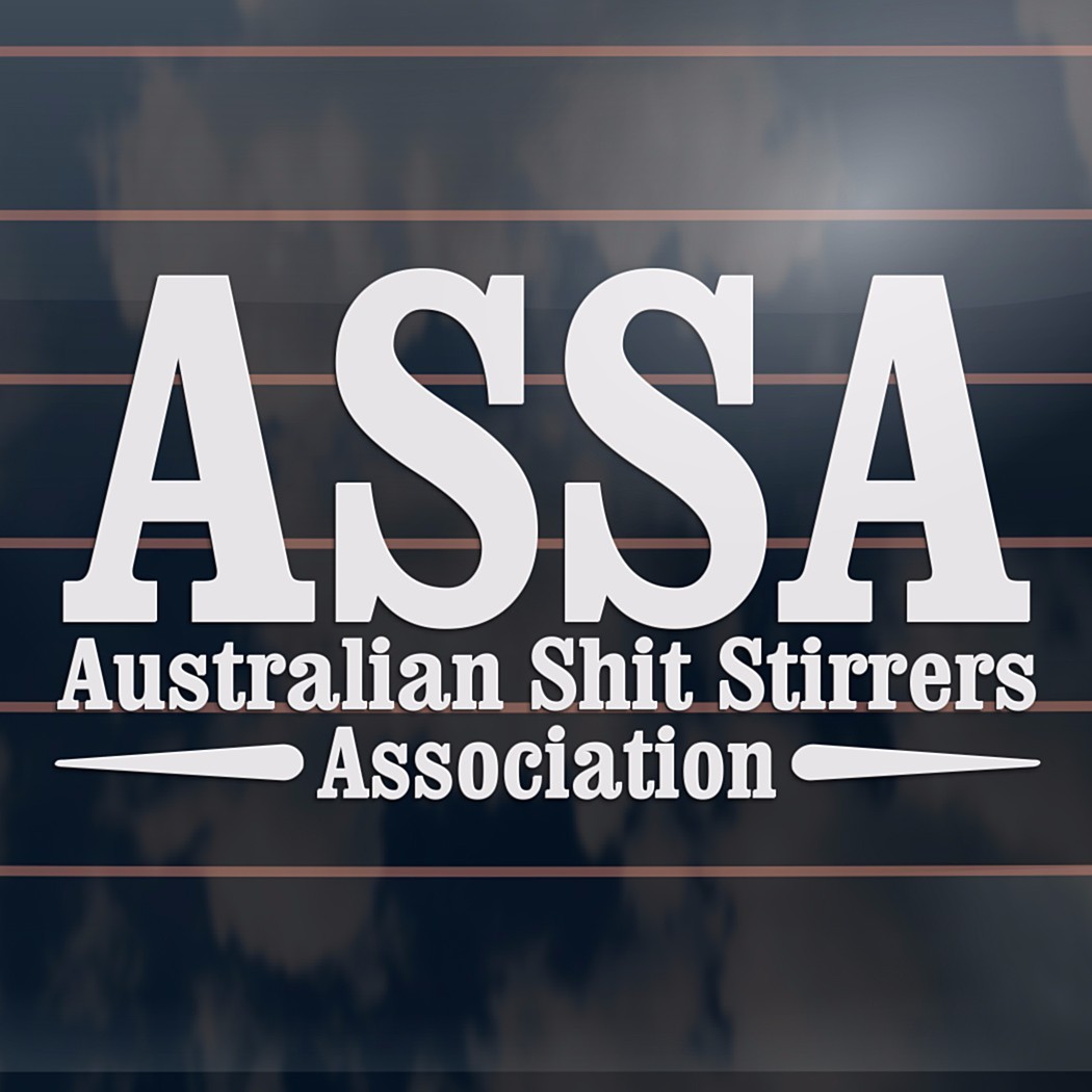 ASSA Australian Shit Stirrers Association Sticker 205mm aussie ute car ...