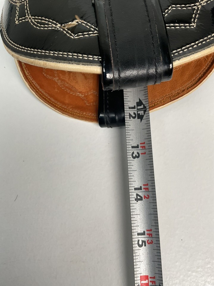 Vintage Nocona Patent Leather Cowboy Boots 9 D Glossy Old Black Label ...