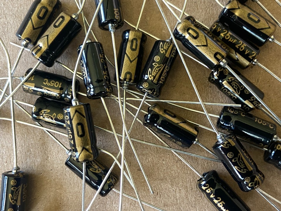 25 New Supertech 25 uf 25v Axial Capacitors Guitar Tube Amp & Stereo ...