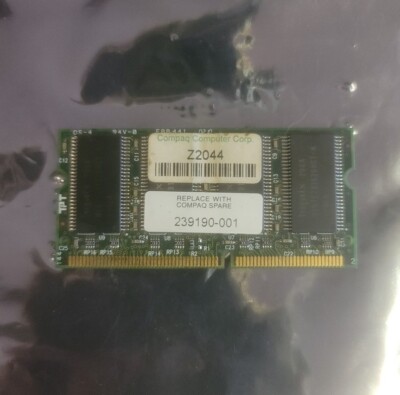 Compaq 128MB SODIMM Non Parity PC 133 133Mhz • RAM For Legacy Laptops ...