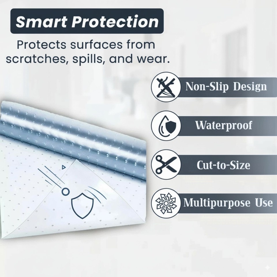 Heavy Duty Carpet Protector Clear Vinyl Plastic Runner Mat Guard Home ...