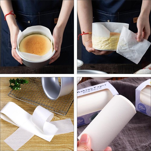 2 Rolls Removal Anti-stick Paper Baking Sleeve for Tins Pan Liners Cake ...