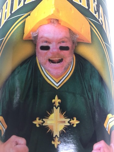 GREEN BAY PACKERS FOAM CHEESEHEAD WHITE WINE BOTTLE- BRAND NEW UN ...