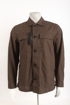 Massimo Dutti Mens Overshirt Shirt Technical Fabric M Brown 3419/208 ...