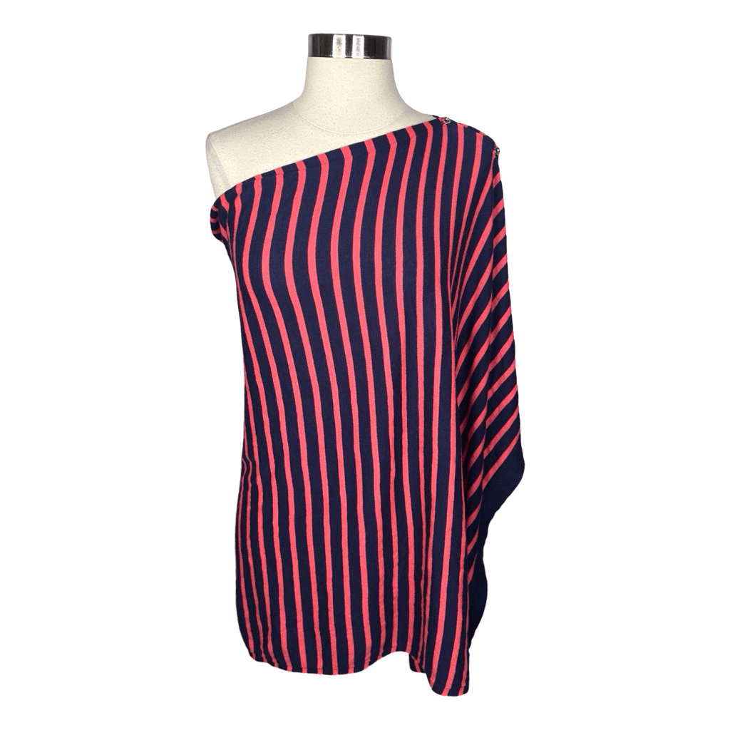 Lilly Pulitzer Getaway Red & Navy Stripe Harp Wrap One Size Poncho ...