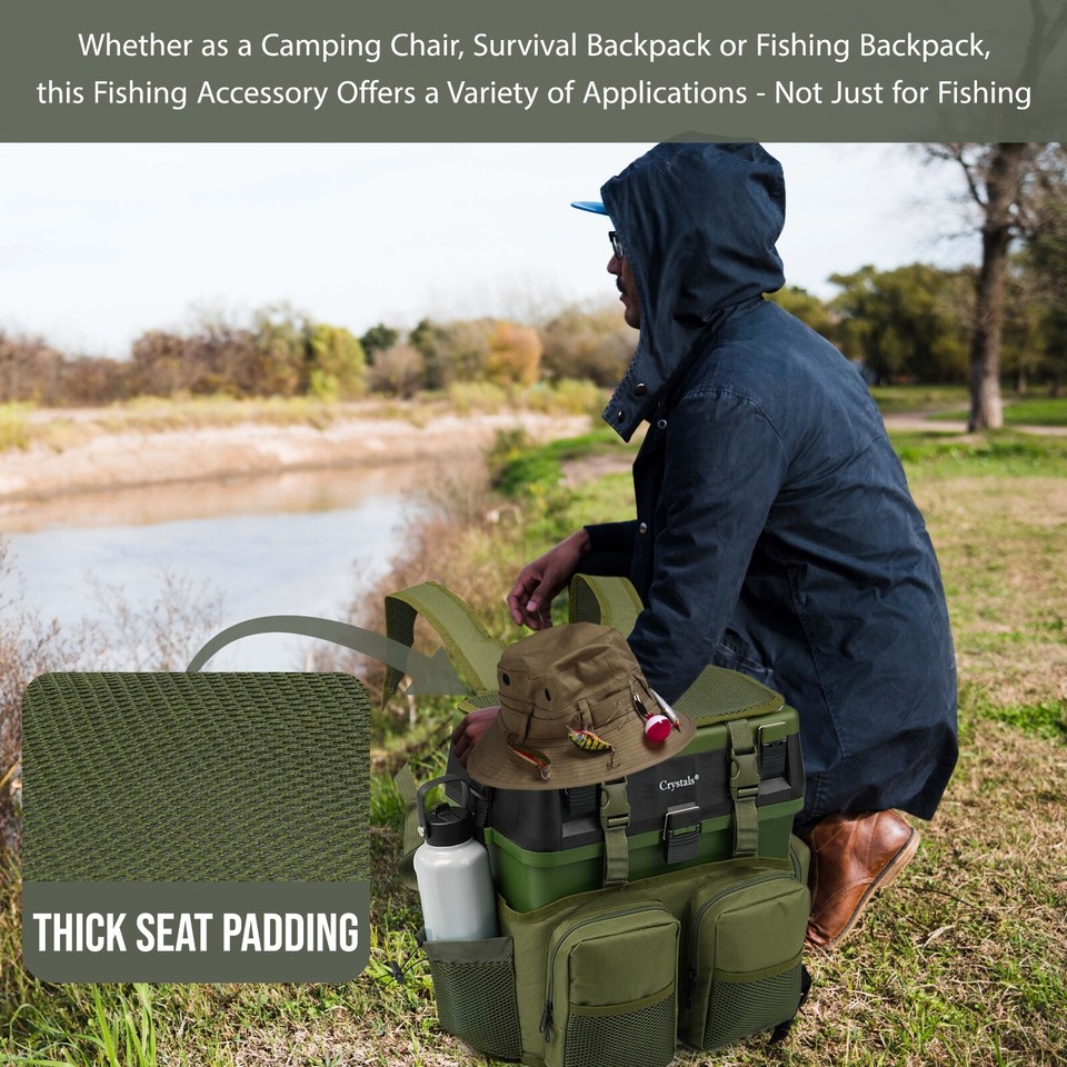 Tackle Box seat bucket box for camping fishing basket Seat Back Pack ...