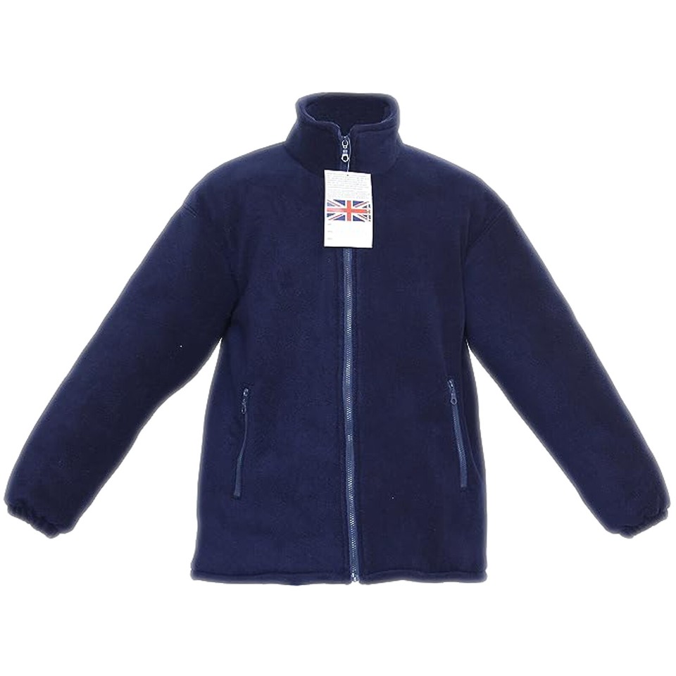 UNISEX PADDED FLEECE JACKET WINTER THICK WARM QUILTED LINED ANTI PILL ...