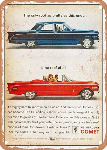 METAL SIGN - 1963 Mercury Comet Sedan S 22 Convertible Vintage Ad | eBay