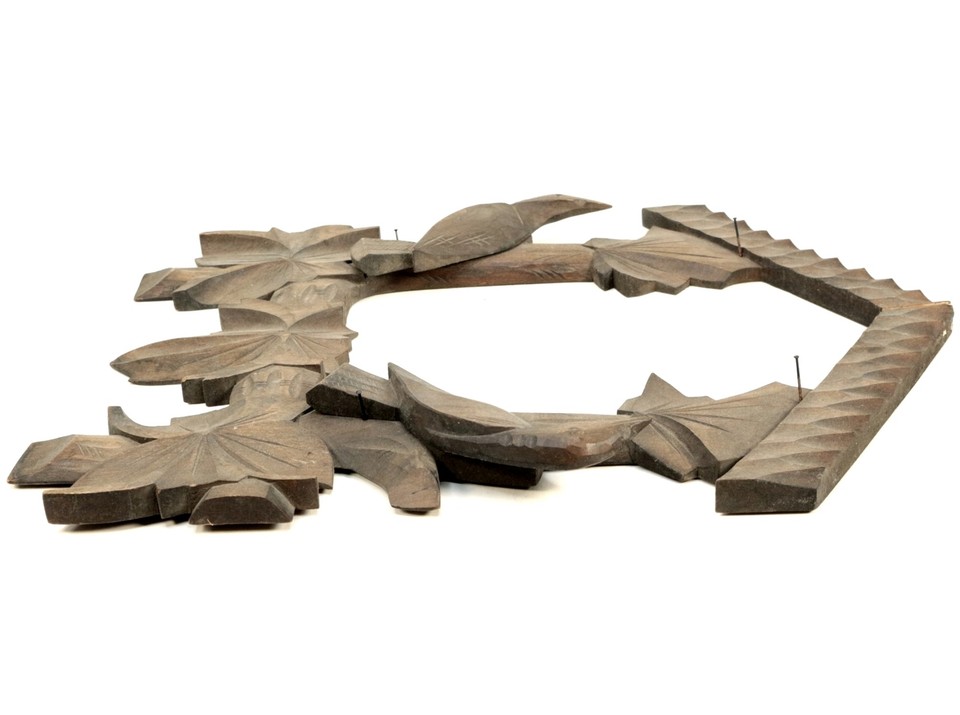 Cuckoo Clock Frame 15-3/4 inches tall and Crown Unusual Carving - GL67 ...