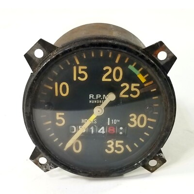 Vintage Cessna Airplane Aircraft Tach Tachometer Gauge Meter 567BX C5 ...