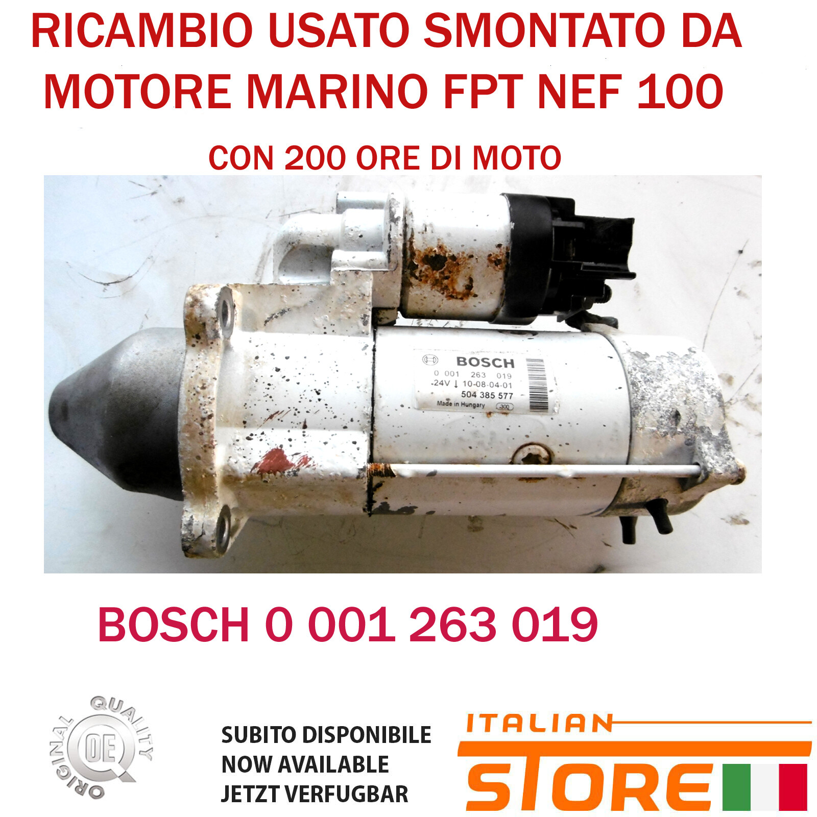 Motor NEF 100 FPT Motor De Arranque BOSCH 0001263019 504385577 | eBay