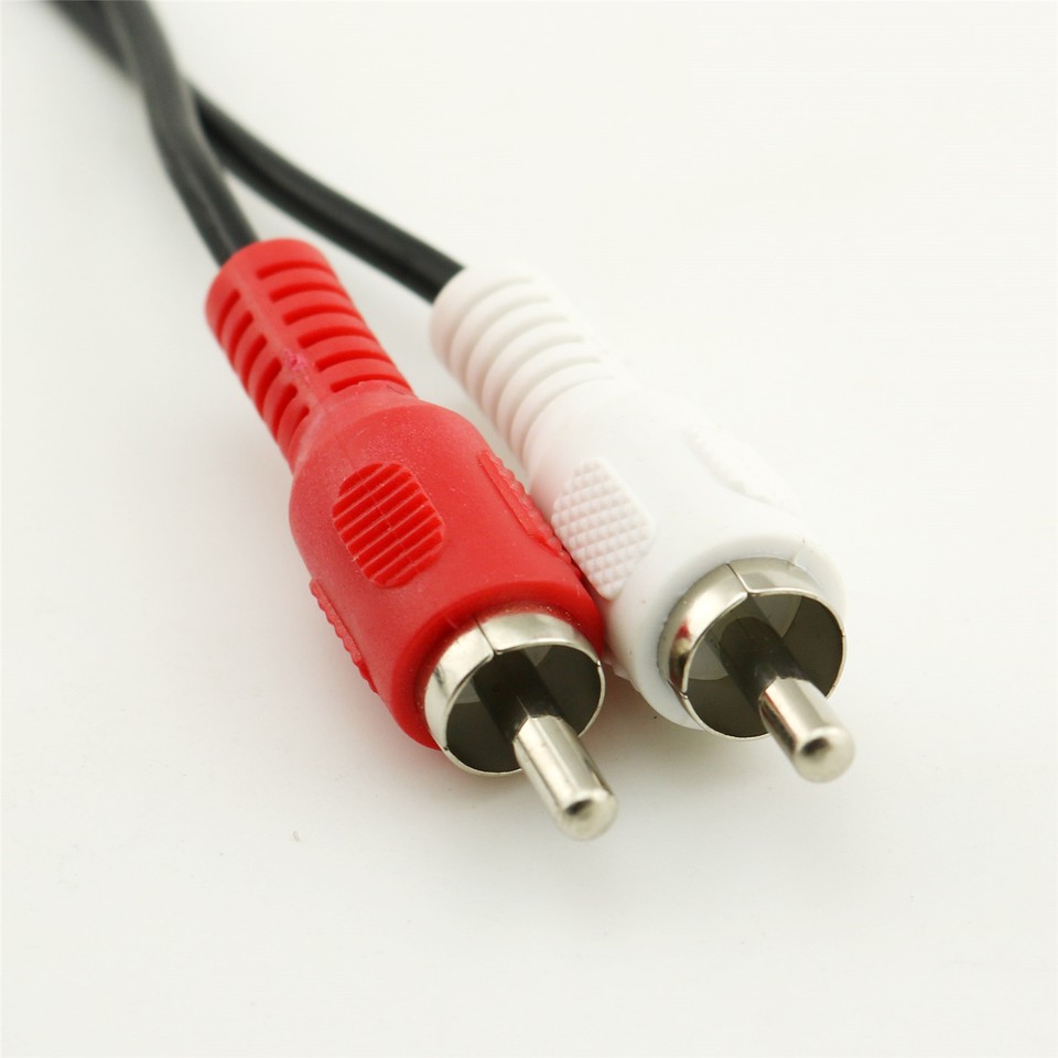 RCA Stereo Audio Piggyback Cable 2 x RCA Phono Male + 2x RCA Piggyback ...