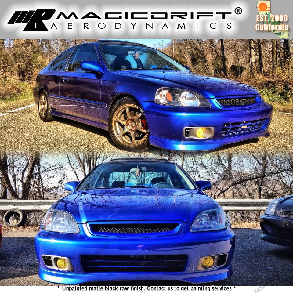 For 99-00 Honda Civic EK Type R CTR Front Bumper PU Lip EK9 (Urethane ...