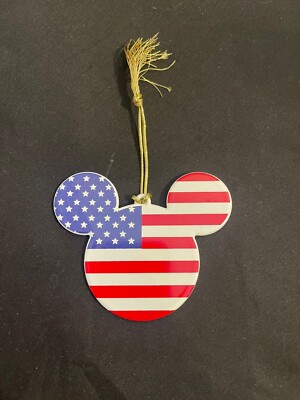 Mickey Mouse Walt Disney USA Ears Flag Stars Stripes Ornament Patriotic ...