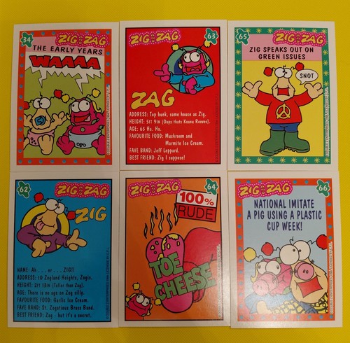 Topps Zig and Zag Trading Cards (1994)- 6 Card Set - 1990s - The Big ...