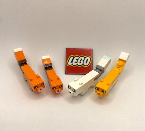 Lego Minecraft Cat Minifigure Lot - Orange Tabby Cat + Foxes + Baby ...