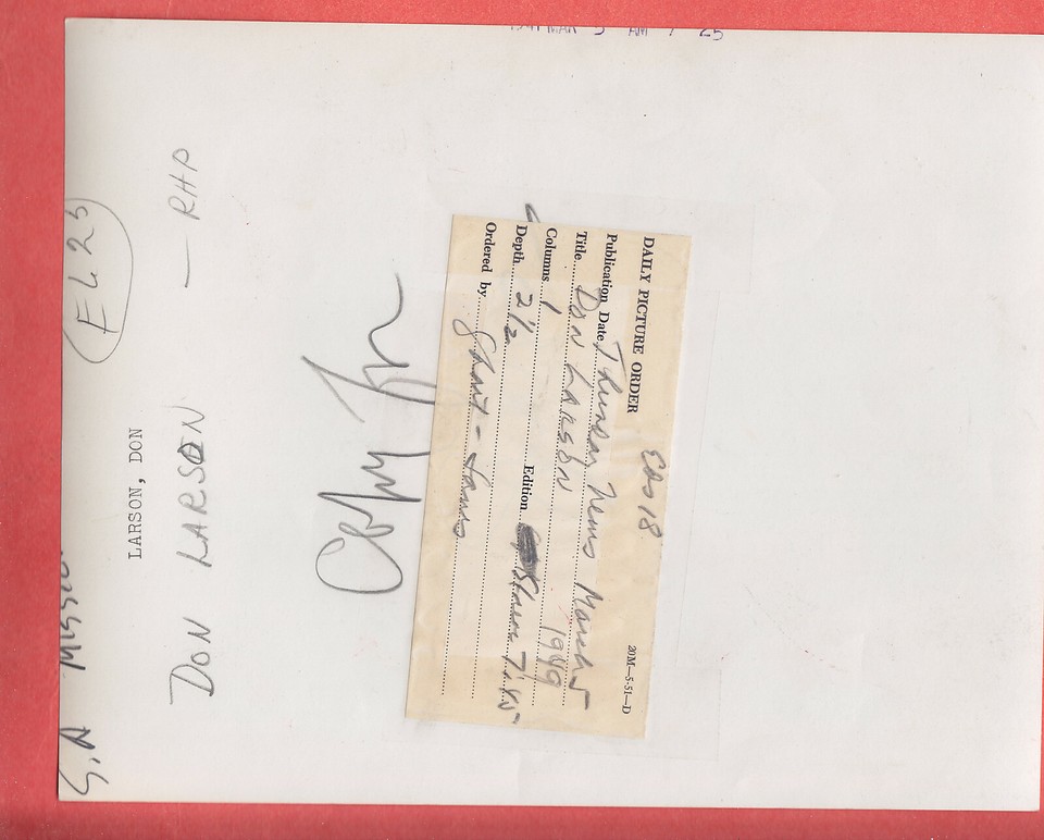 1949 ST LOUIS BROWNS GLOSSY NEWS PHOTO TYPE 1 DON LARSEN ROOKIE | eBay