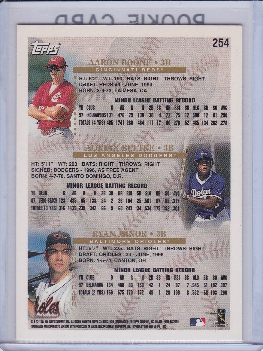 ADRIAN BELTRE ROOKIE CARD 1998 Topps Prospects Baseball RC Dodgers M's ...