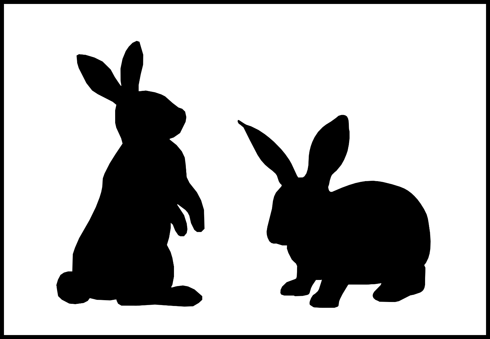 Rabbit, Bunny Vinyl Decals, Black, White, Easter Decals | eBay