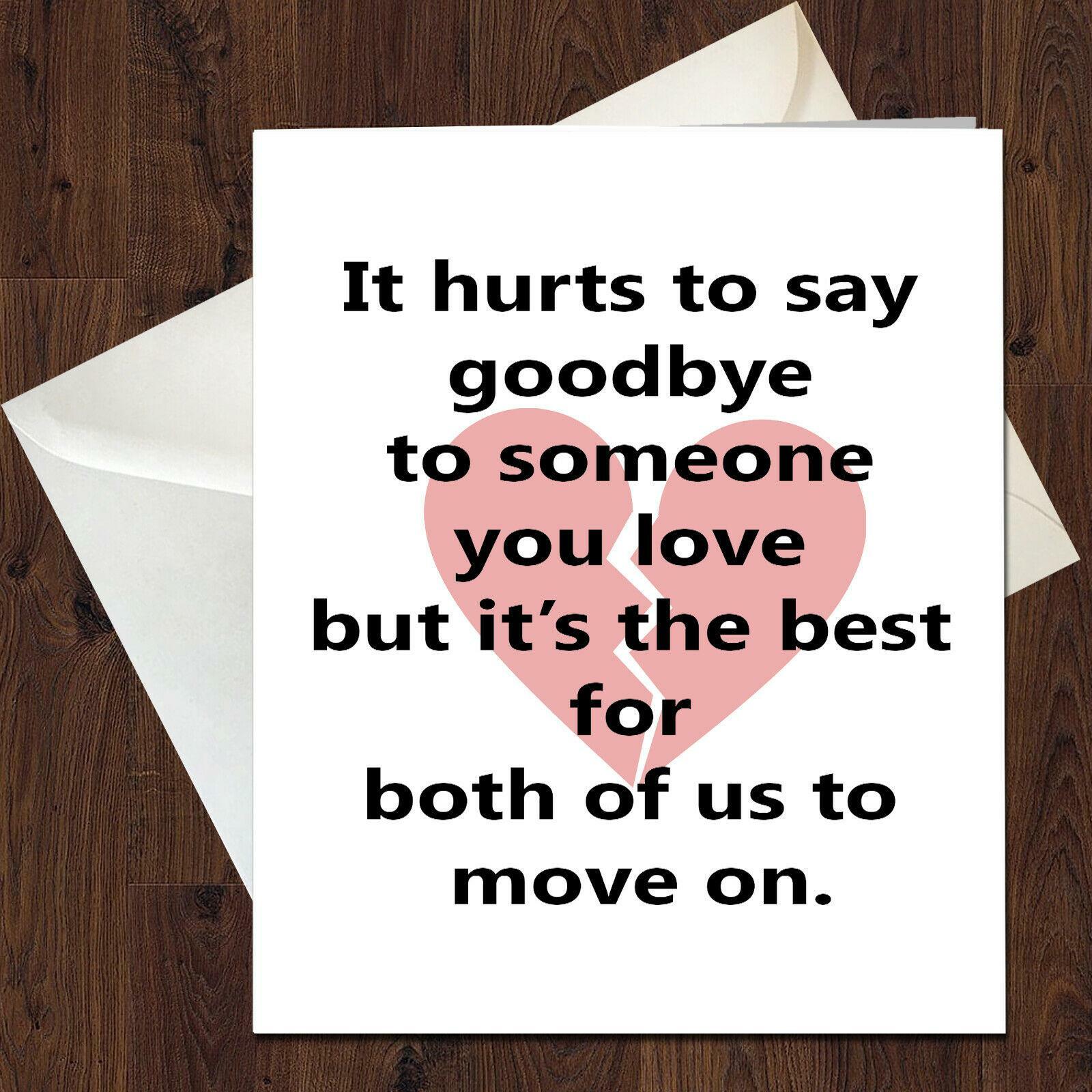 LOVE BREAKUP CARD Thank You Leave Boy Girl Friend Husband Wife Partner ...