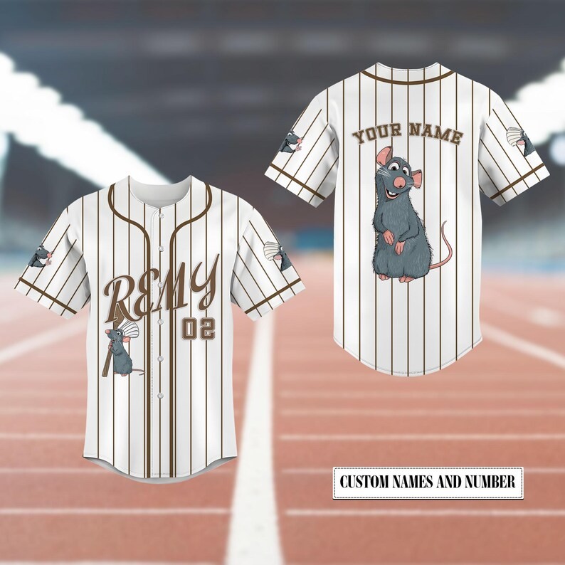 Personalized Remy Ratatouille Chef Rat Funny Cartoon Fans Baseball ...