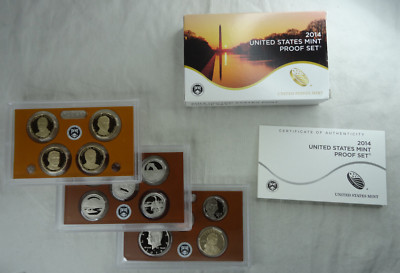 2014-S US Mint Proof Set with COA & Box 14 Coins United States | eBay