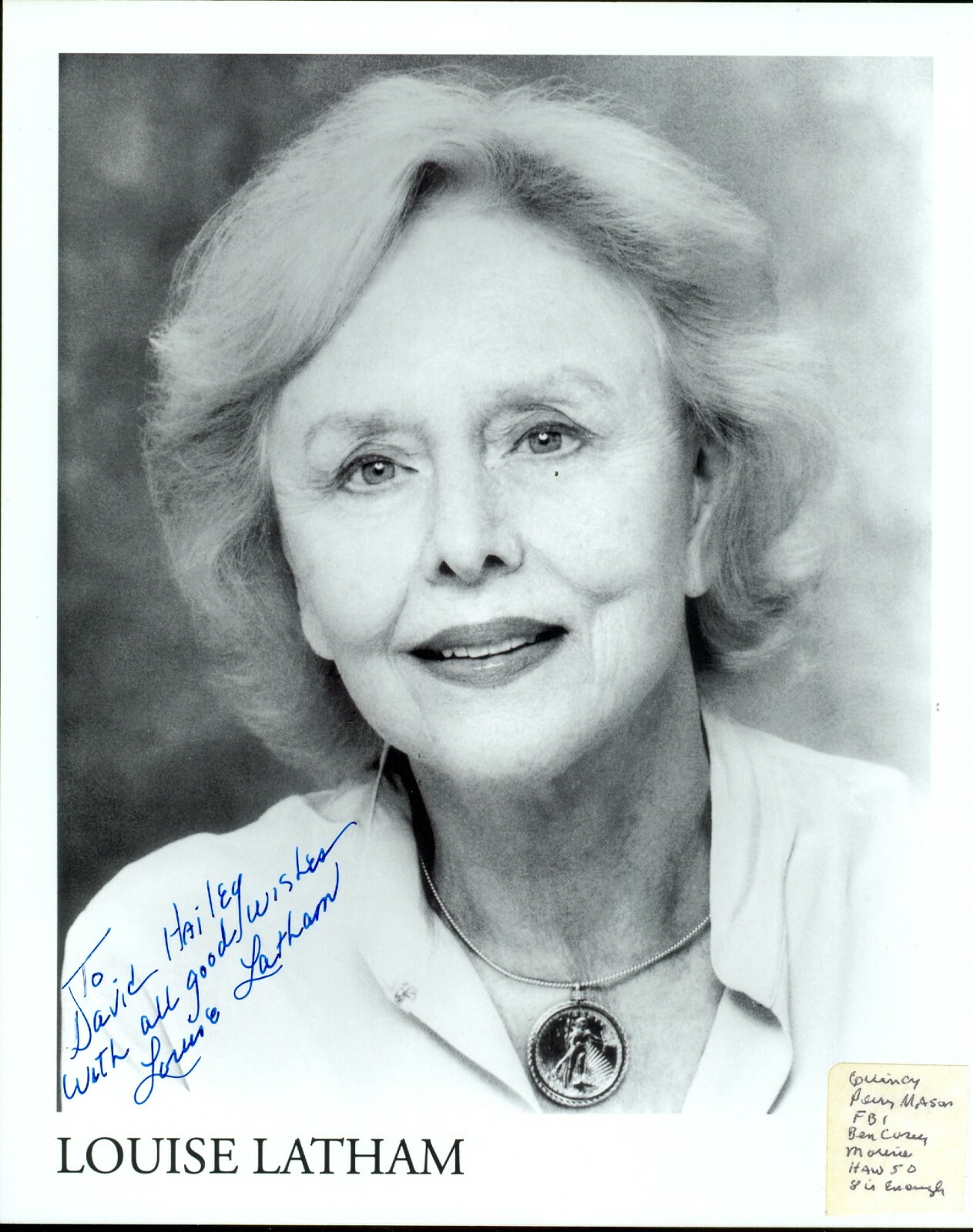 Louise Latham (1922-2018) Marnie Perry Mason autographed signed photo ...