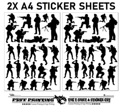 Soldier Stickers Set Any Colour Wall Laptop Glas Car Vinyl Wall Art ...