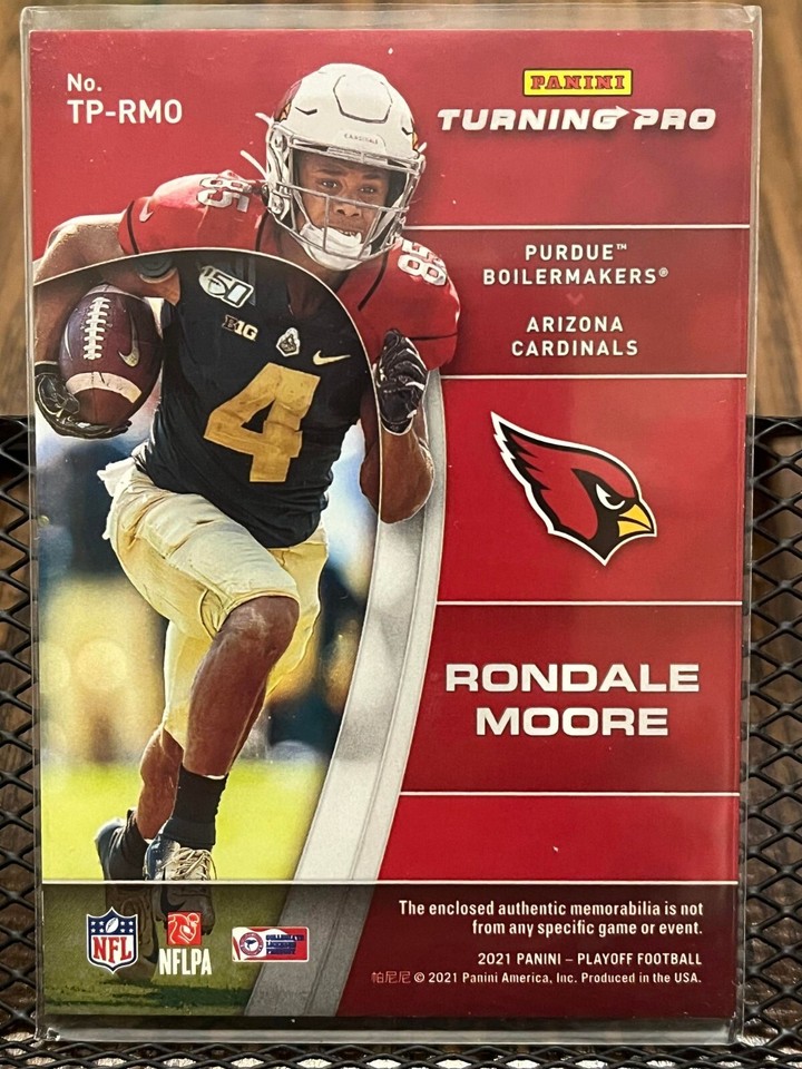 RONDALE MOORE 2021 PLAYOFF "TURNING PRO" ROOKIE CARDINALS JERSEY PATCH ...