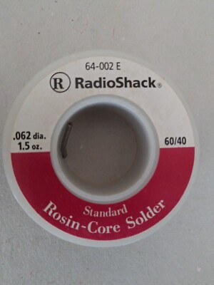 Radio Shack 64-002E Rosin Core Solder 1.5Oz .062 Diameter 60/40 Used | eBay