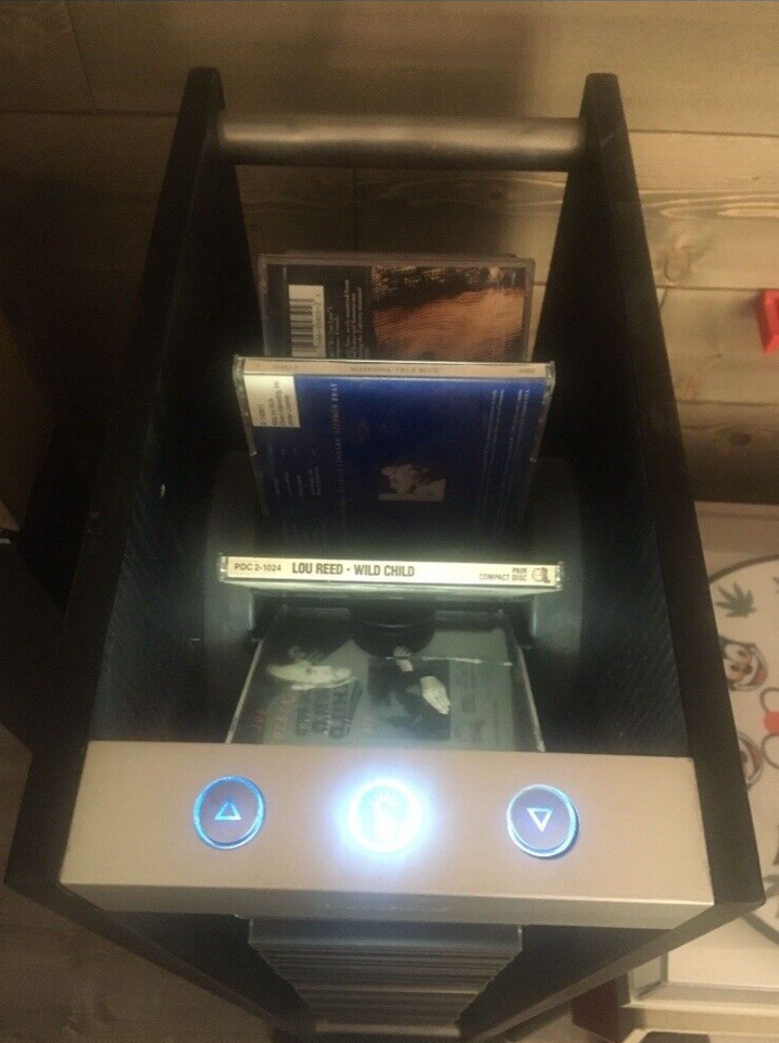 Brookstone Electronic CD Tower - Holds 100 CD's - Rotates Around | eBay