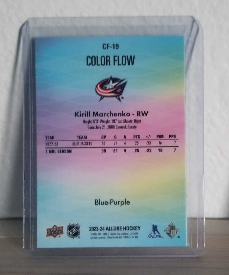 KIRILL MARCHENKO 2023-24 Allure Hockey #CF-19 Rookie Blue-Purple Color ...
