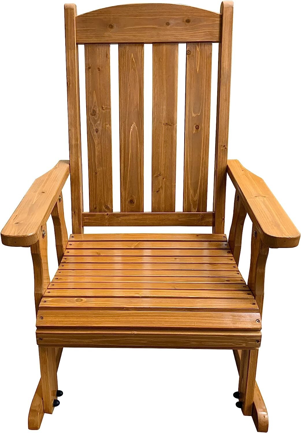 Wooden Rocking Chair High Back Heavy Duty 600 LBS Backyard Porch Brown ...
