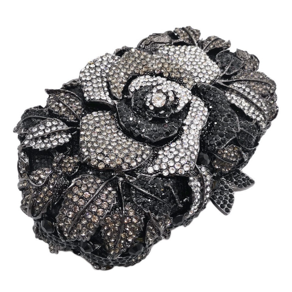 Women Metal Floral Clutches Wedding Party Bag Flower Rose Handbag | eBay