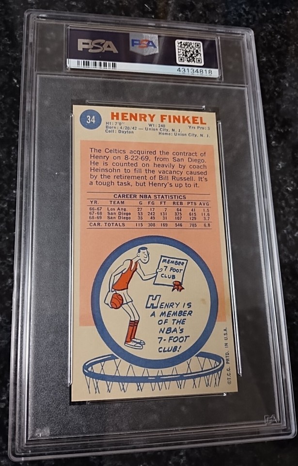 1969 Topps Basketball #34 Henry Finkel RC PSA 8 NM | eBay
