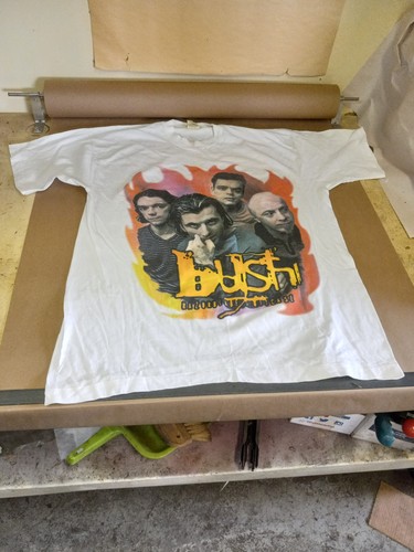 Vintage Bush Tour 1997 Razorblade Suitcase White Concert Rock T-Shirt ...