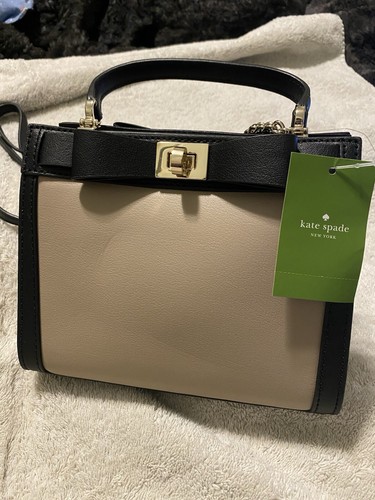 NWT Kate Spade Mayfair Dr Mini Tullie Bow Leather Crossbody Beige w ...