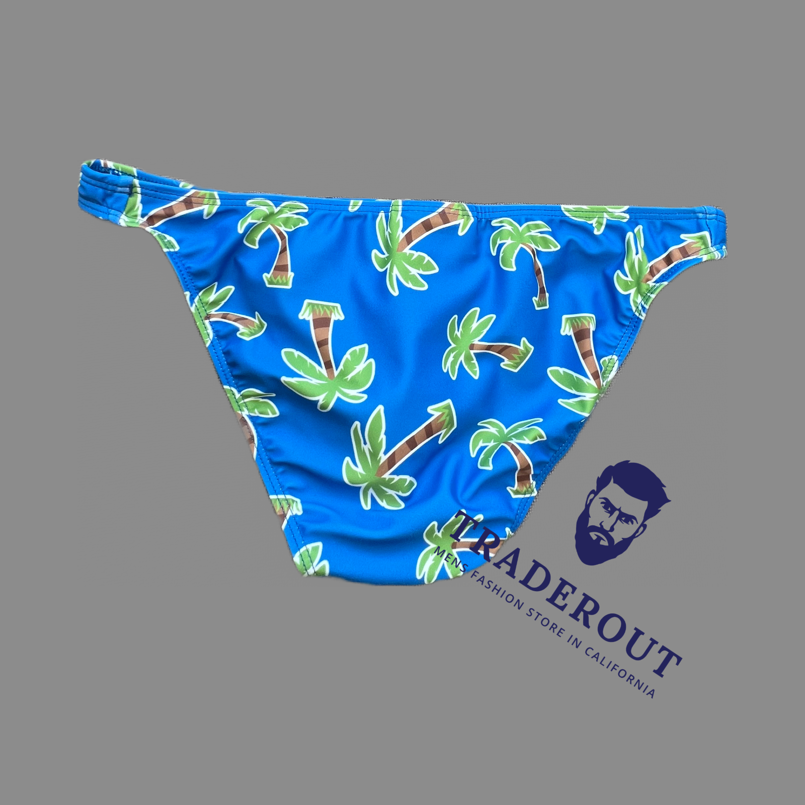 AussieBum Mens Blue palm tree contour pouch Swim bikini Swimwear Size S ...