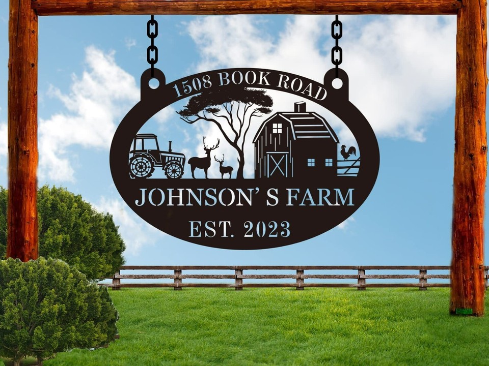 Custom Farm Sign Custom Metal Ranch Sign Outdoor Ranch Sign Hanging ...