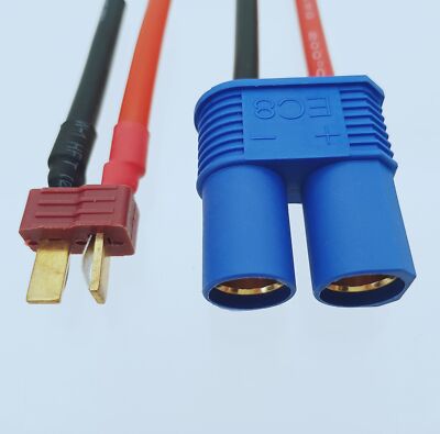 EC8 Female to Deans T-Plug Male cable 12AWG 5CM Charger Adapter RC Toy ...
