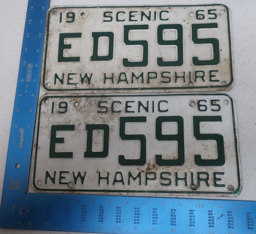 New Hampshire License Plate Tag 1965 65 NH Pair Set ED595 | eBay