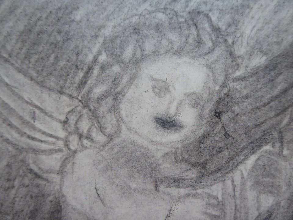 Angioletto Putto Angelo Vecchio Disegno Matita Su Paper Collezione ...