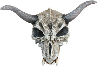 Fanged Steer Horn Devil Head Anime Ghoulish DELUXE ADULT LATEX ANIMAL ...