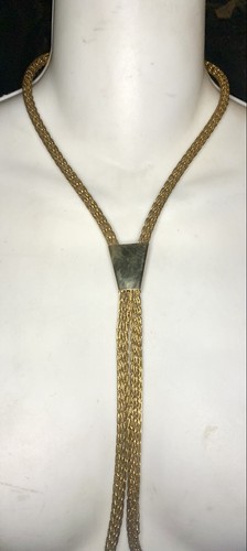 Vintage Gold Tone Mesh Rope Bolo Lariat Style Necklace | eBay